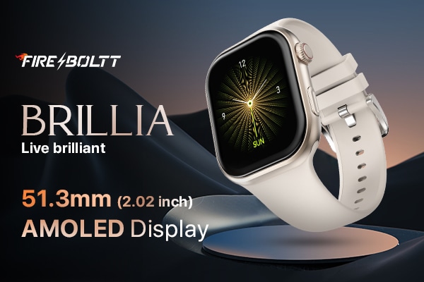 Buy Fire-Boltt Brillia Smart Watch with 51.3 mm (2.02 inch) Amoled Display, Bluetooth Calling ...