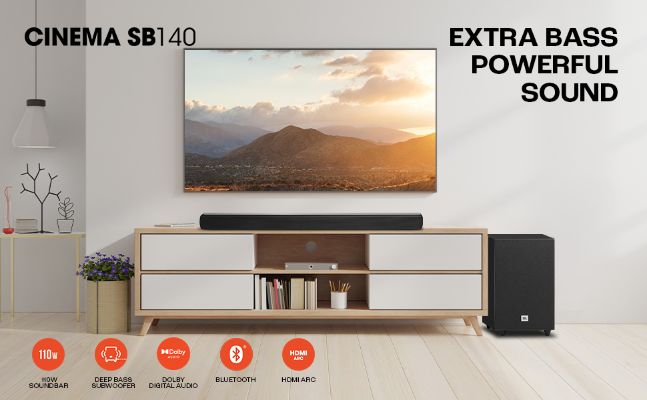 JBL Cinema SB140 2.1 Channel Sound Bar with Dolby Digital, Black - JioMart