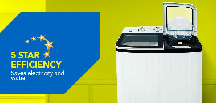 Kelvinator 7.0 Kg Top Load Semi-Automatic Washing Machine, KWS-C700BK ...