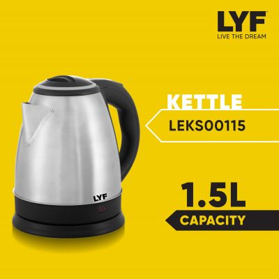 Buy LYF 1.5L 1500W Steel Electric Kettle, Boil Dry Protection, Auto ...