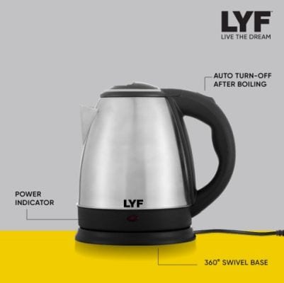 Buy LYF 1.5L 1500W Steel Electric Kettle, Boil Dry Protection, Auto ...
