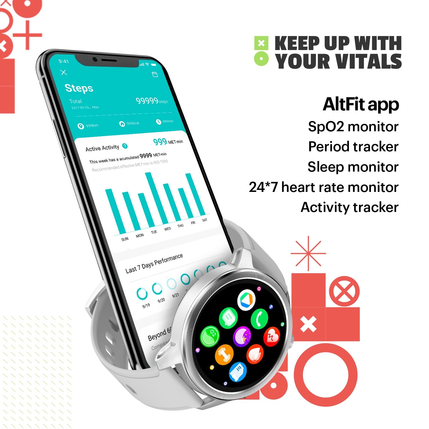 Buy Alt Vibe Smartwatch with Bluetooth Calling, 1.38 Inch TFT Screen ...