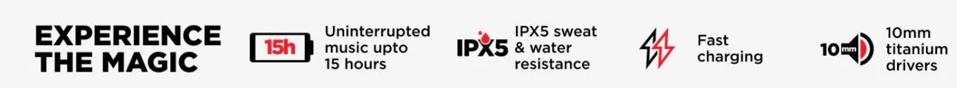 Buy boAt Rockerz 195 Pro Bluetooth Wireless Neckband Earphones with 15 ...