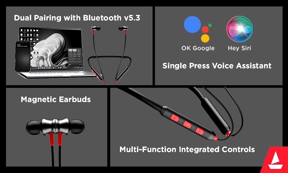 Buy boAt Rockerz 185 Pro Bluetooth Neckband Earphone with Upto 20 hour ...