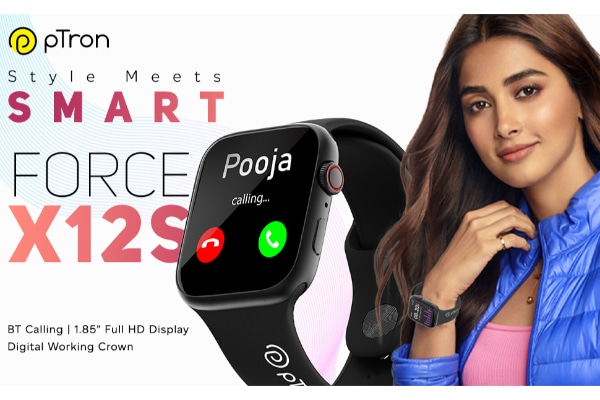 Buy pTron Force X12S Bluetooth Calling Smartwatch, 4.69 cm (1.85 Inch ...