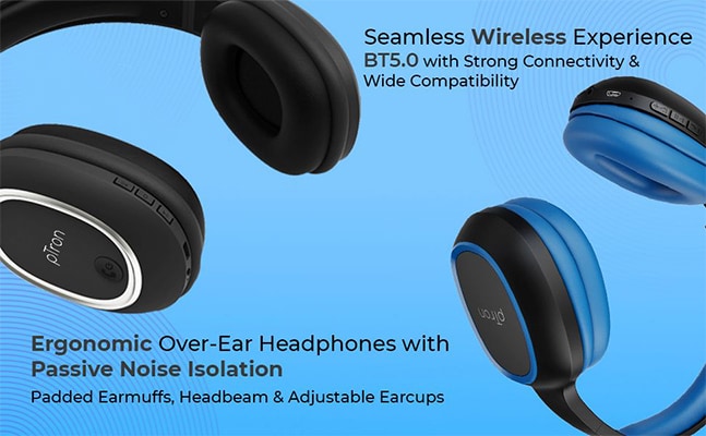 pTron Studio Over the Ear Wireless Headphone with Deep Bass, 12 Hours ...